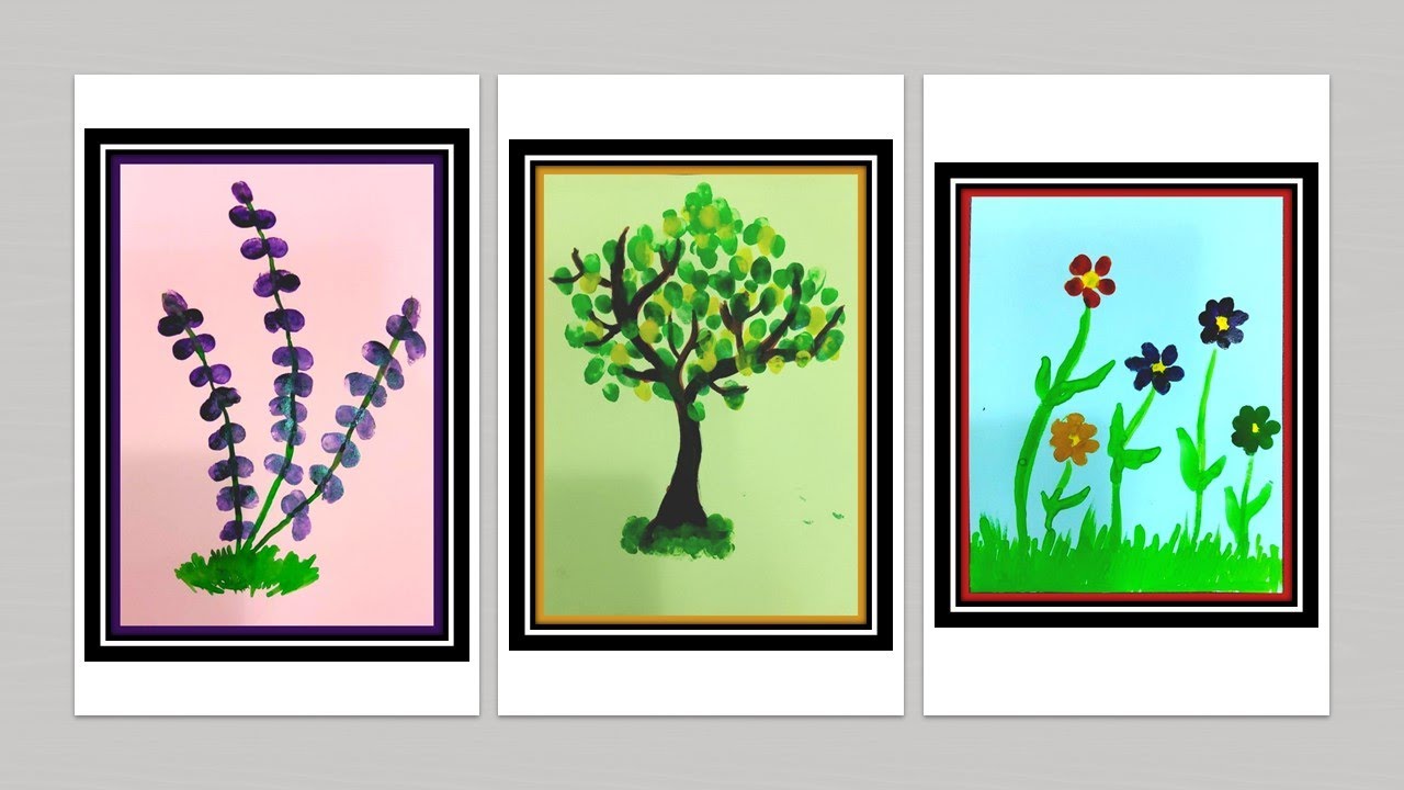 EASY FINGER PAINTING IDEAS FOR KIDS | FINGERPRINT IDEAS | EASY FINGER ...