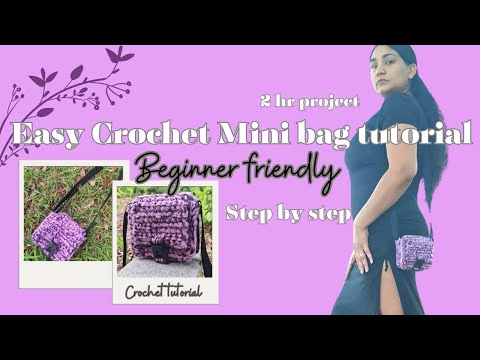 Easy Mini Crochet Bag Tutorial for Beginners - YouTube