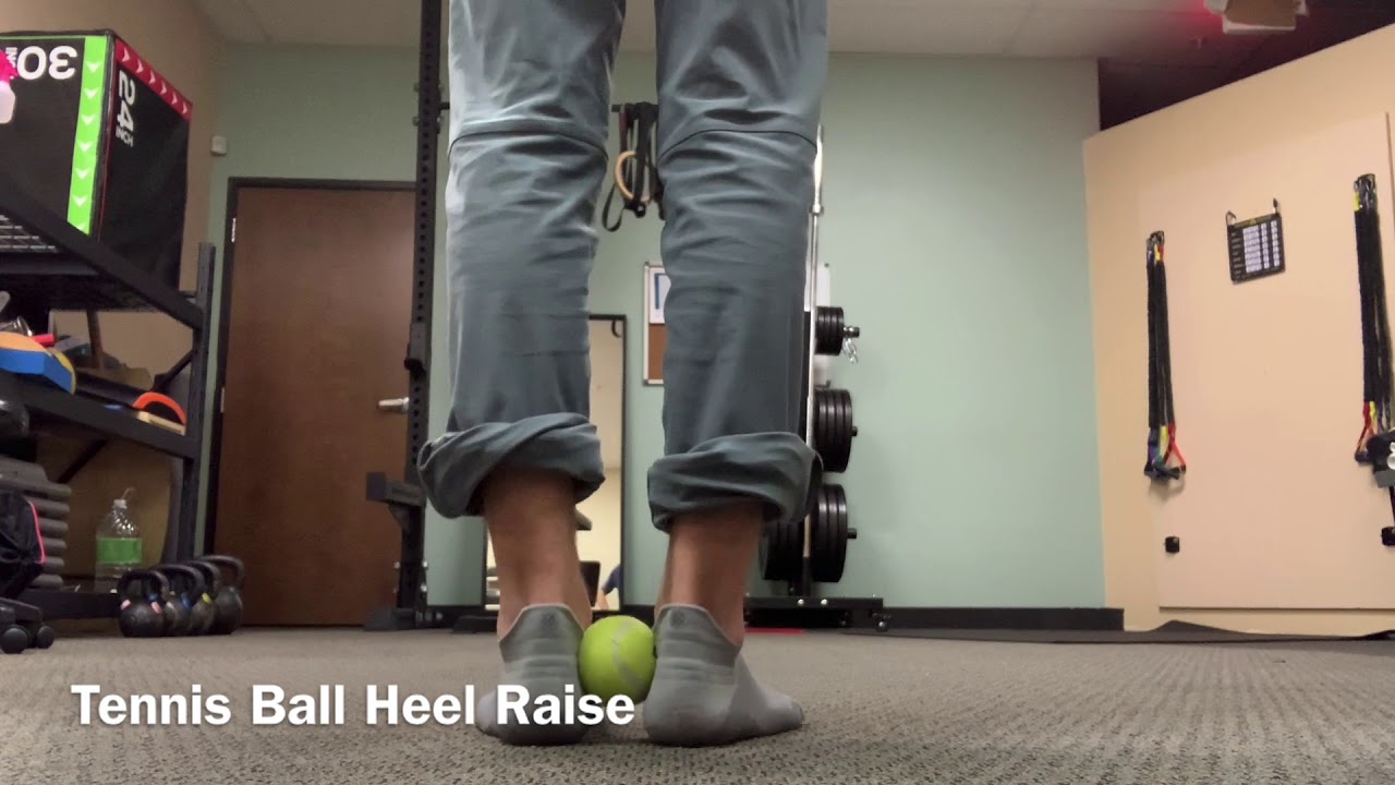 Tennis Ball Heel Raise - YouTube