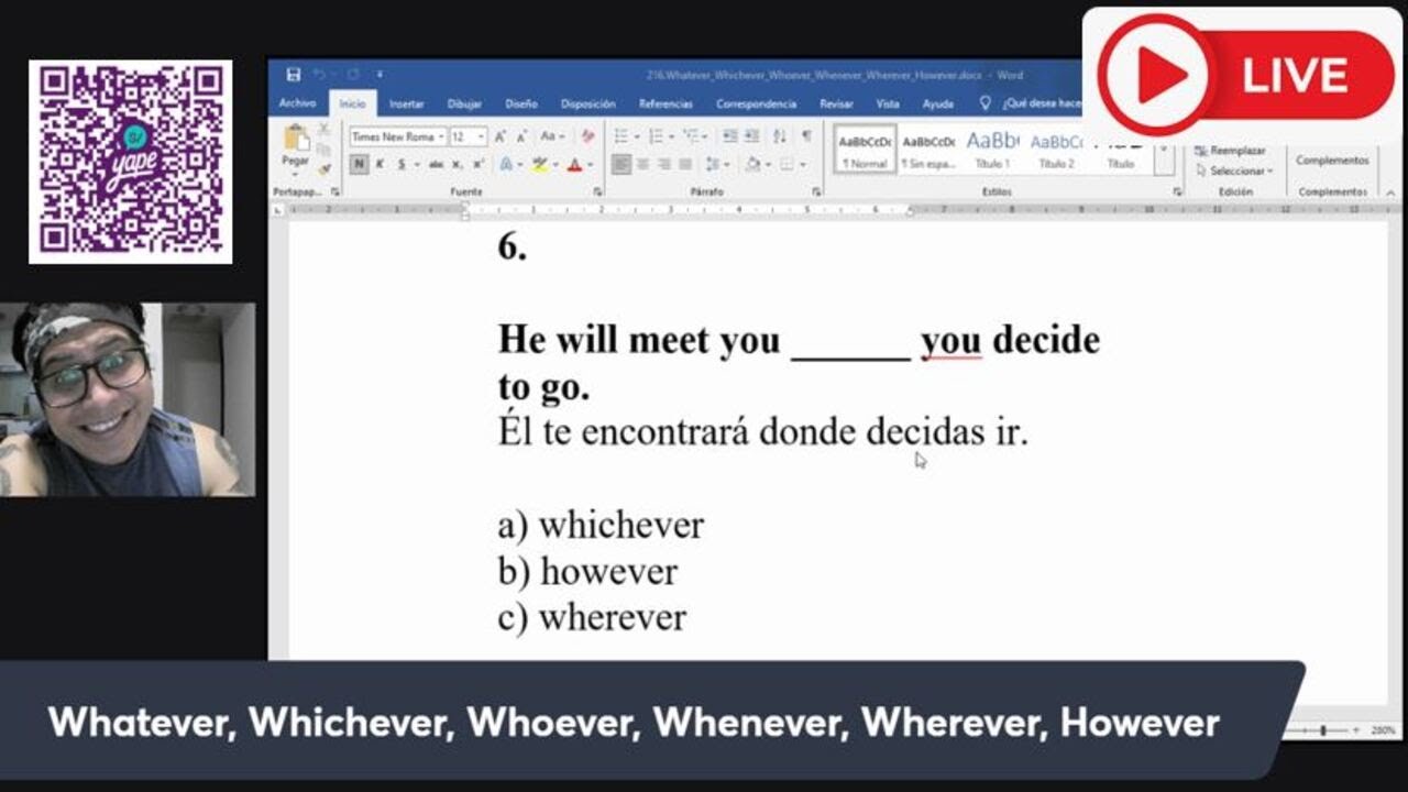 216.Whatever, Whichever, Whoever, Whenever, Wherever, However - YouTube