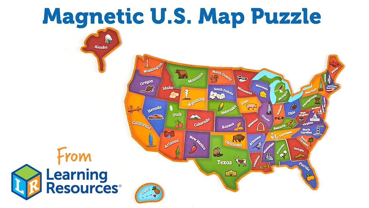 Magnetic U.S. Map Puzzle - YouTube