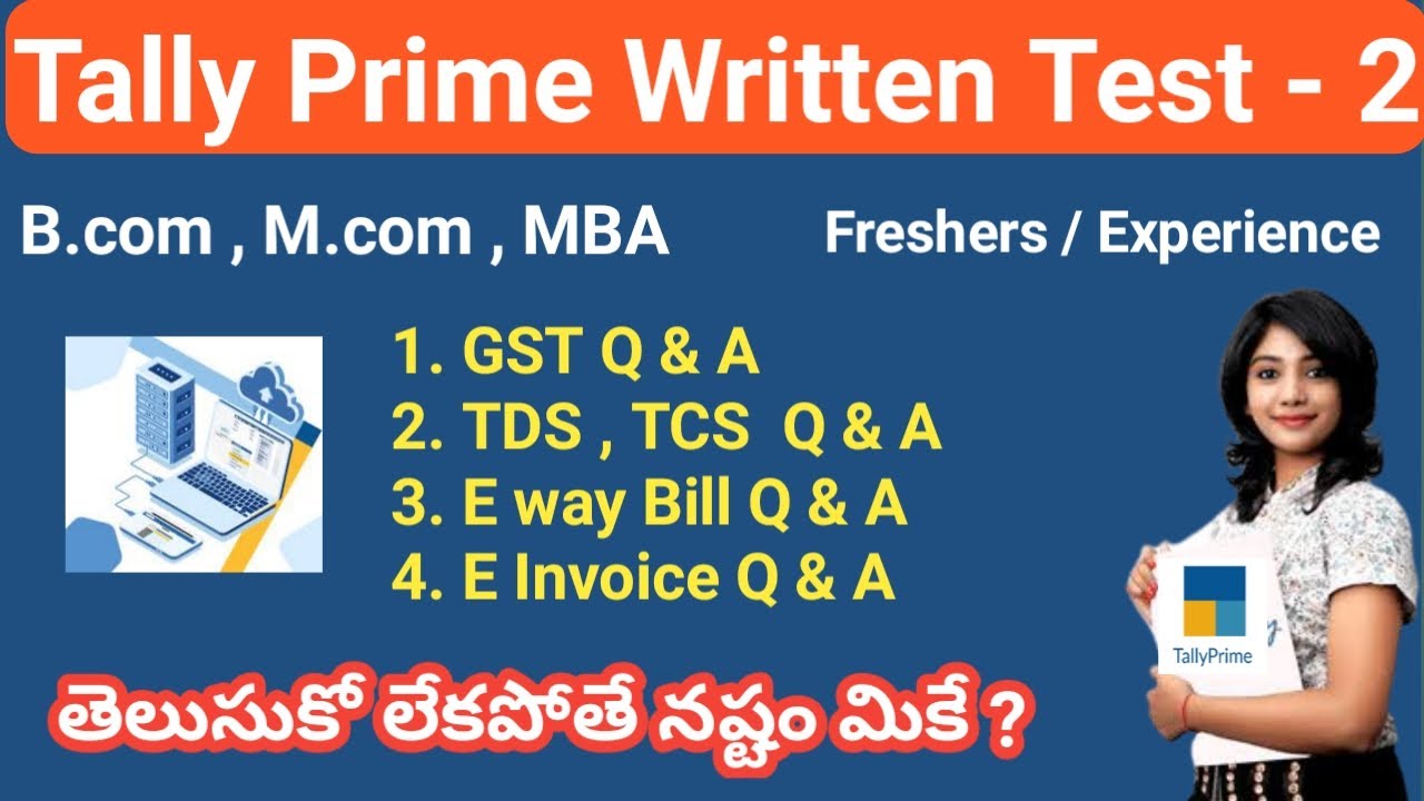 Tally Prime with GST final Assessment(Written Test -2) Real Time - YouTube