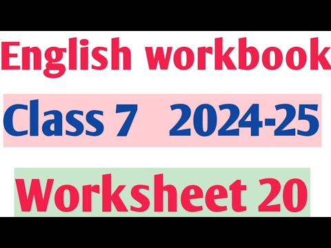 English workbook Class 7 Worksheet 20 - YouTube