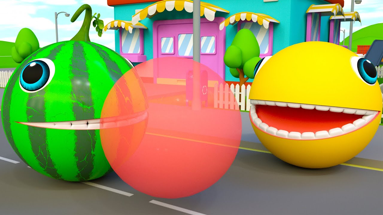 Learn Colors With Pacman vs Candy and Ice Cream - Surprise Toys Pacman ...