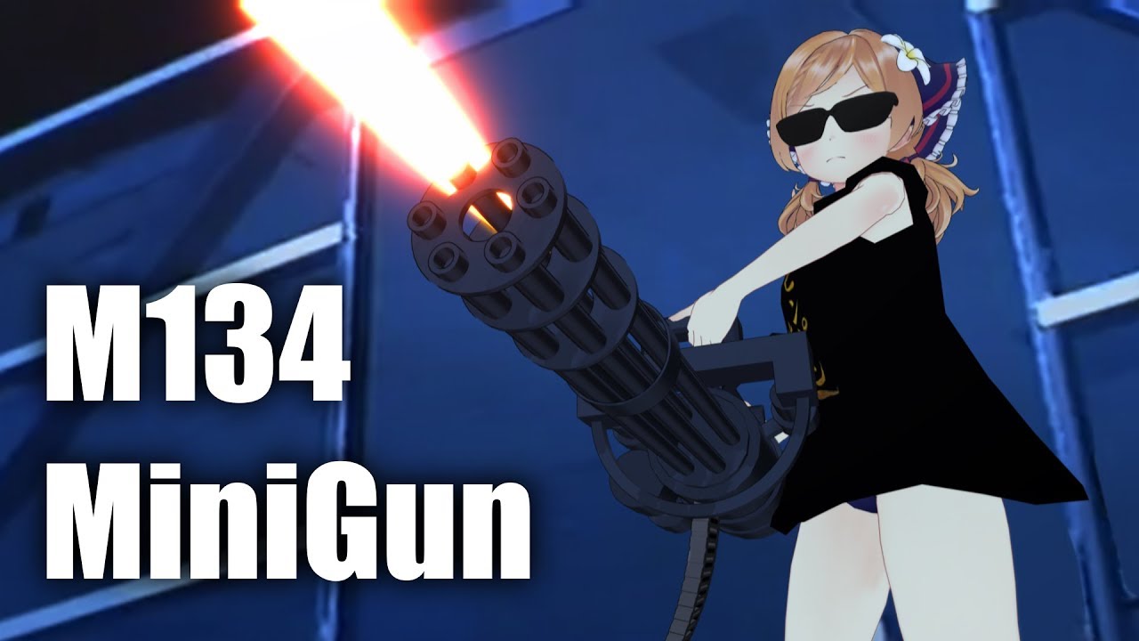 Girl shoots M134 Minigun 【Terminator2 homage】 - YouTube