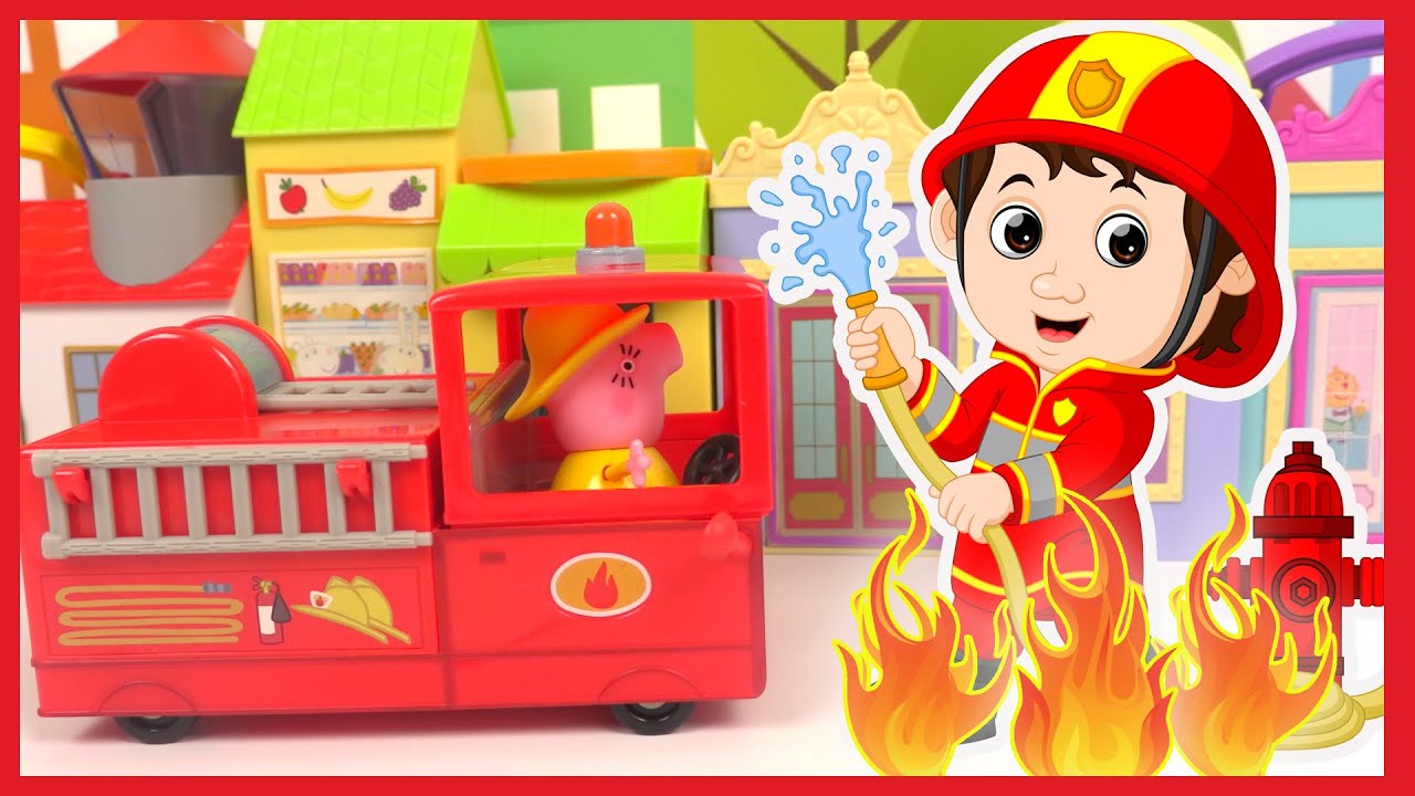 Firefighters & Firetrucks for Kids with Peppa Pig - YouTube