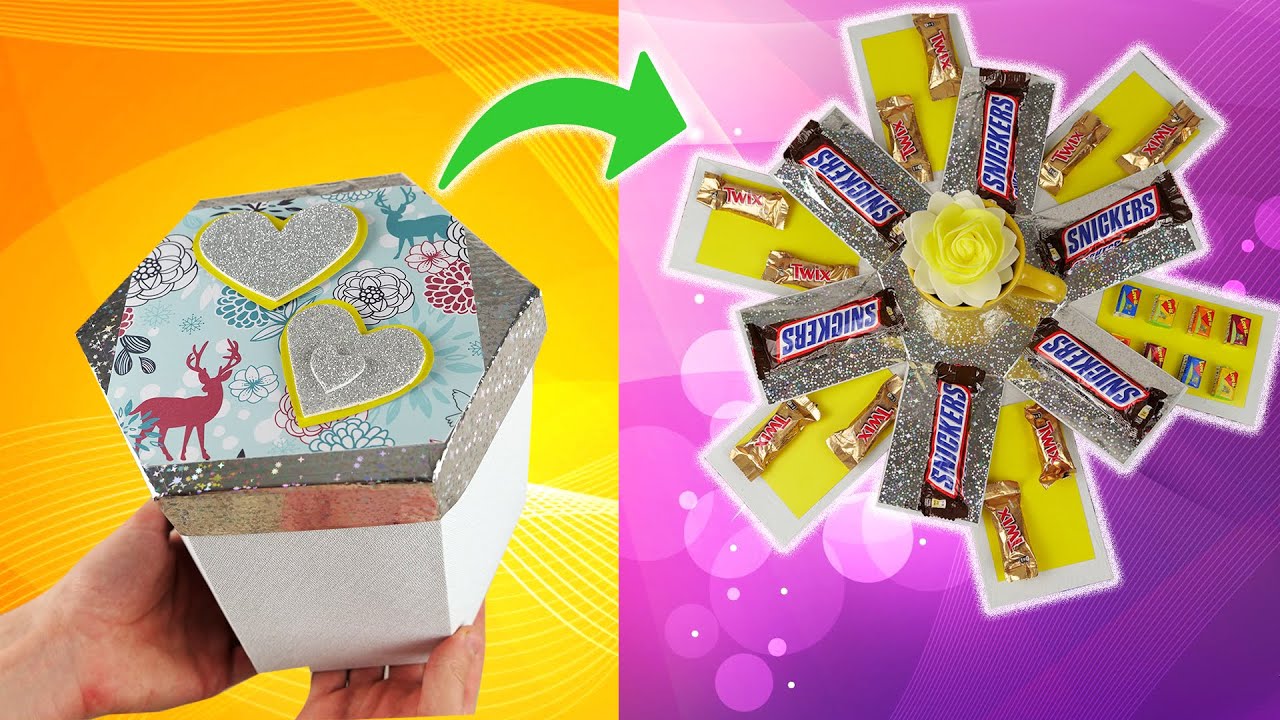EXPLOSION BOX TUTORIAL - DIY Hexagonal gift box - YouTube
