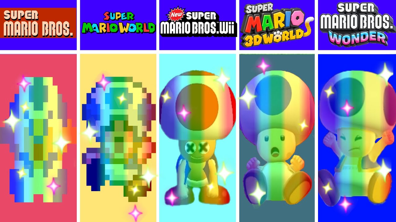 Evolution of Toad Super Stars Dying Game Over Screen Super Mario Games ...