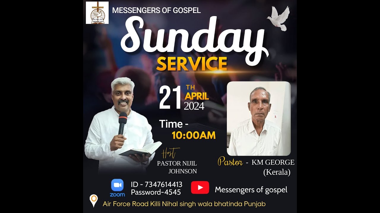 SUNDAY WORSHIP II 21 APR 2024 II PR KM GEORGE - YouTube