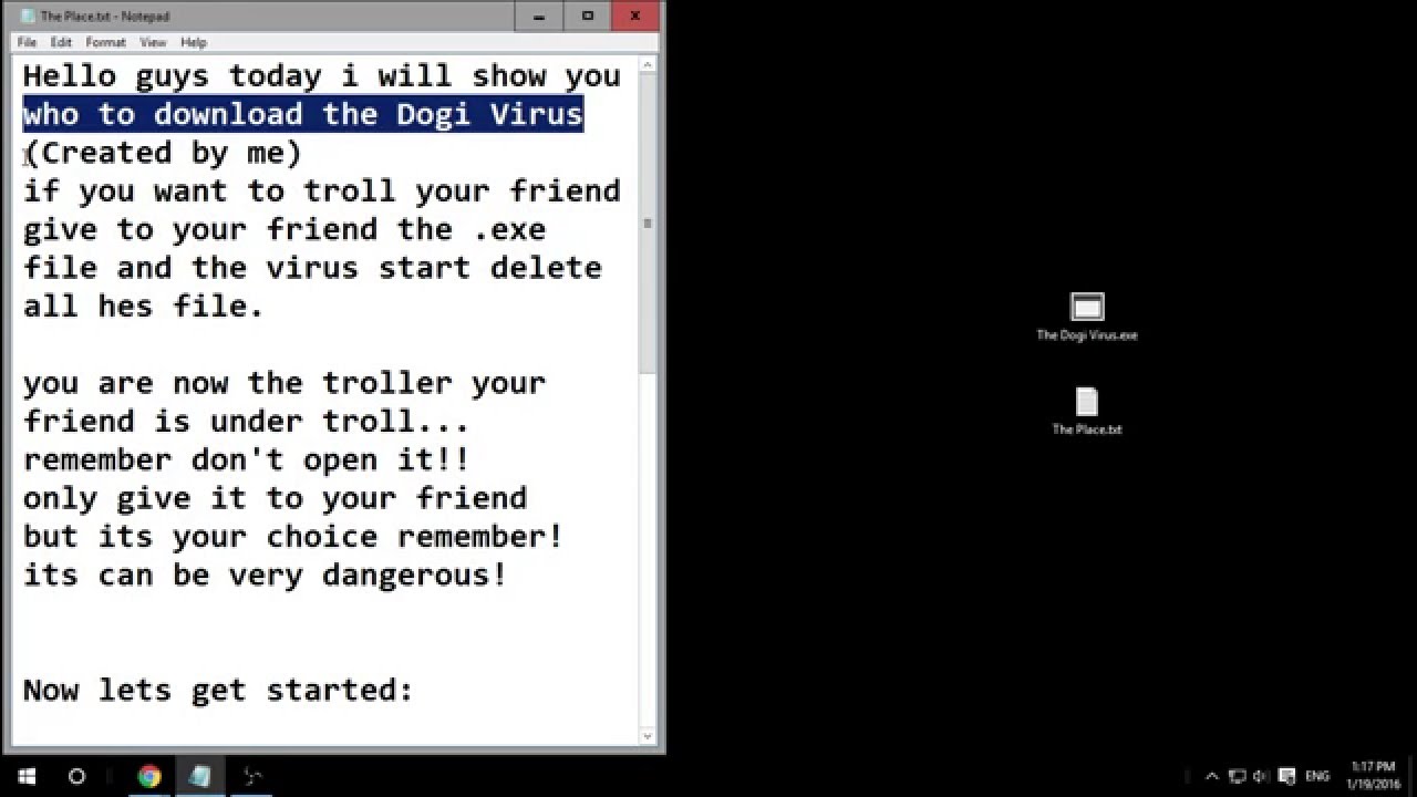 Who to troll your friend with Fake Virus work 100% - YouTube