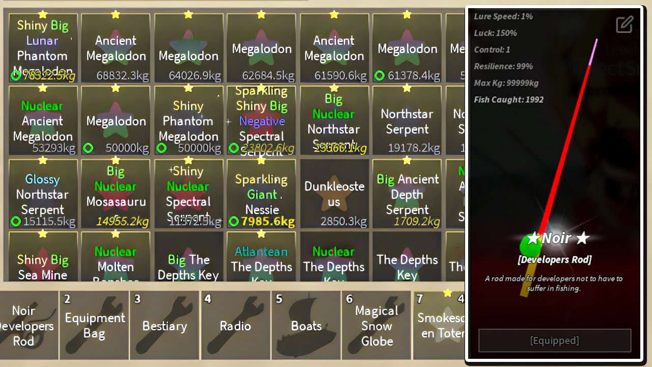 CATCHING EVERY FISH WITH DEVELOPER ROD IN ROBLOX FISCH - YouTube