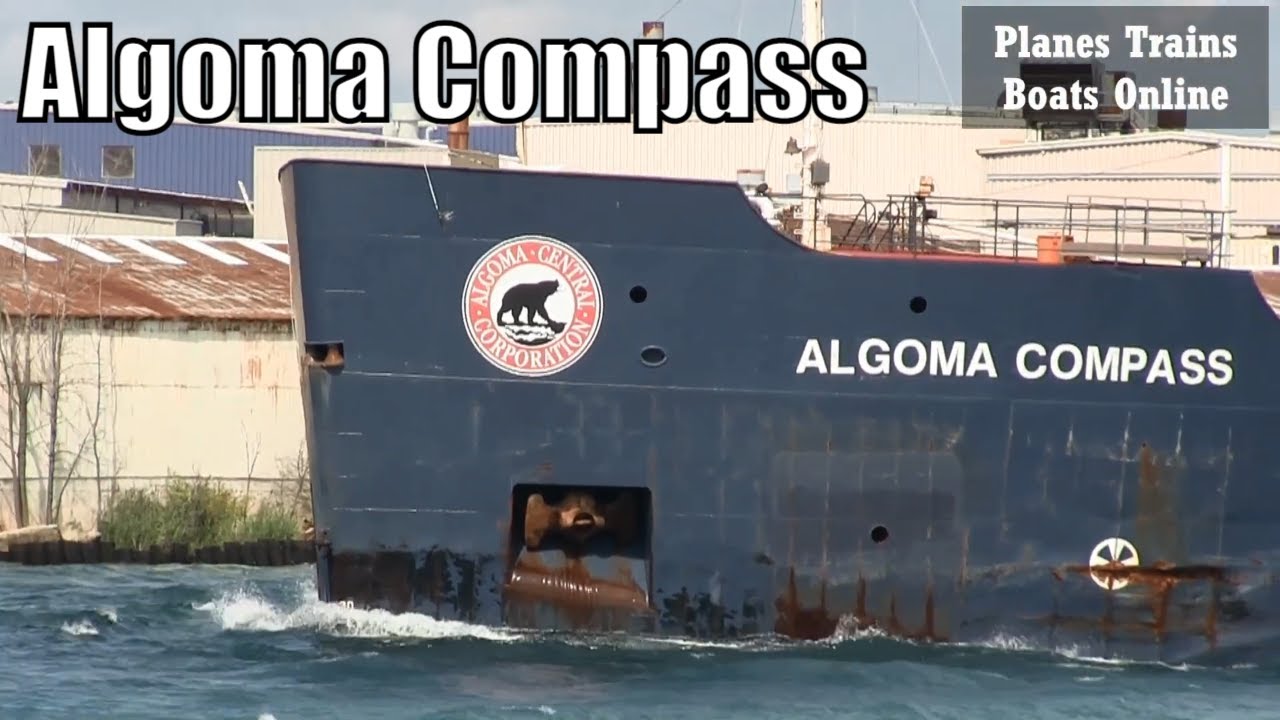 Algoma Compass 208m Cargo Ship Down From Lake Huron - YouTube