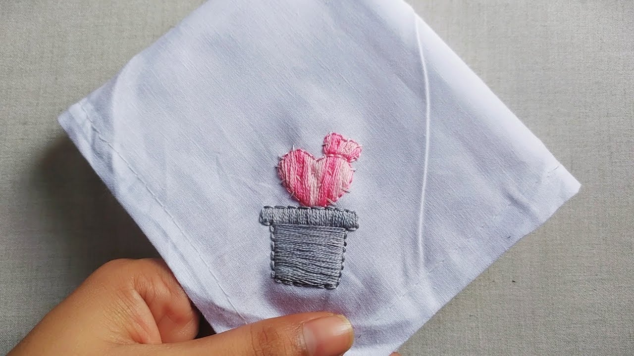 How to Embroder on handkerchief || Embroidery for beginners - Let's ...