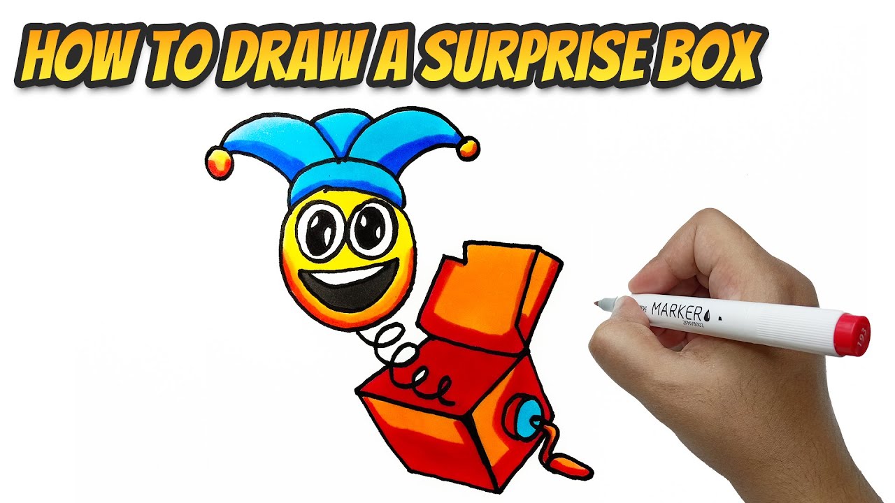 How to Draw & Color a Surprise Box | Step by Step How to Drawing ...