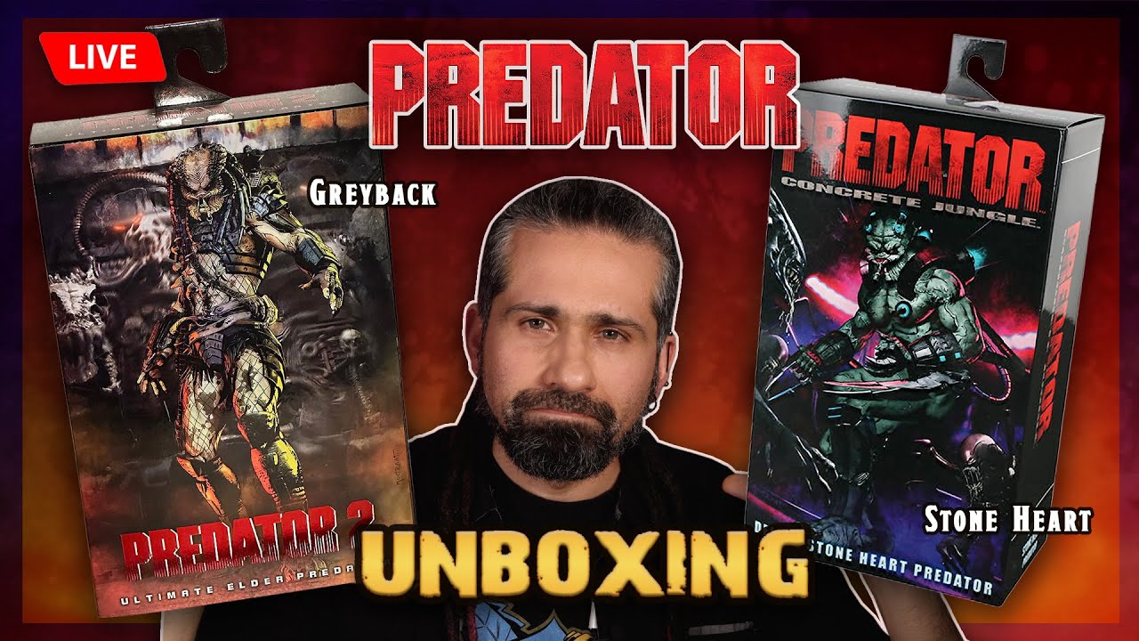 PREDATOR live unboxing - Ultimate GREYBACK y Deluxe STONE HEART - Neca ...