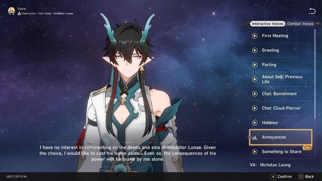 Dab Heng . Imbibitor Lunae voice lines Honkai: Star Rail - YouTube