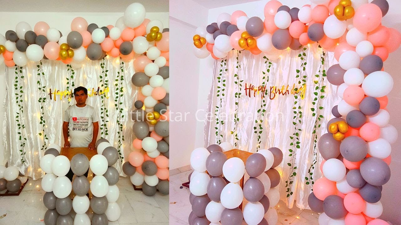 Backdrop decoration ideas for Birthday | Simple Birthday backdrop ideas ...