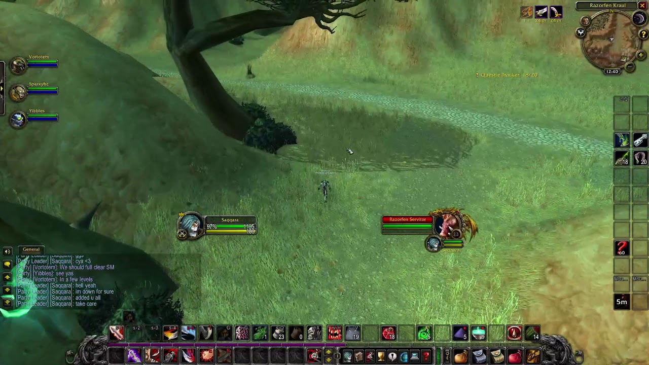 Level 33 Rogue Gameplay Razorfen Kraul Wow Classic Hc Youtube
