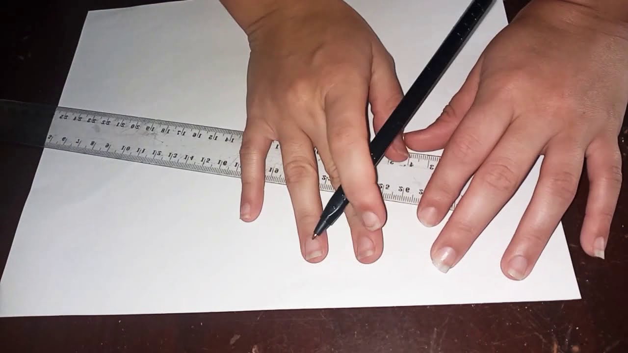 como hacer una linea recta con regla - YouTube