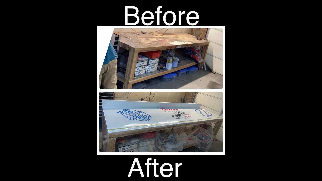 EPOXY TOP WORK BENCH - YouTube