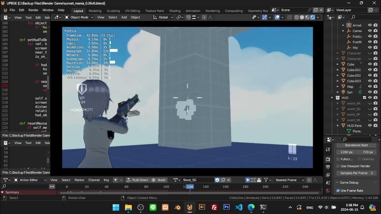 UPBGE: Shooting System and HUD (Python) - YouTube