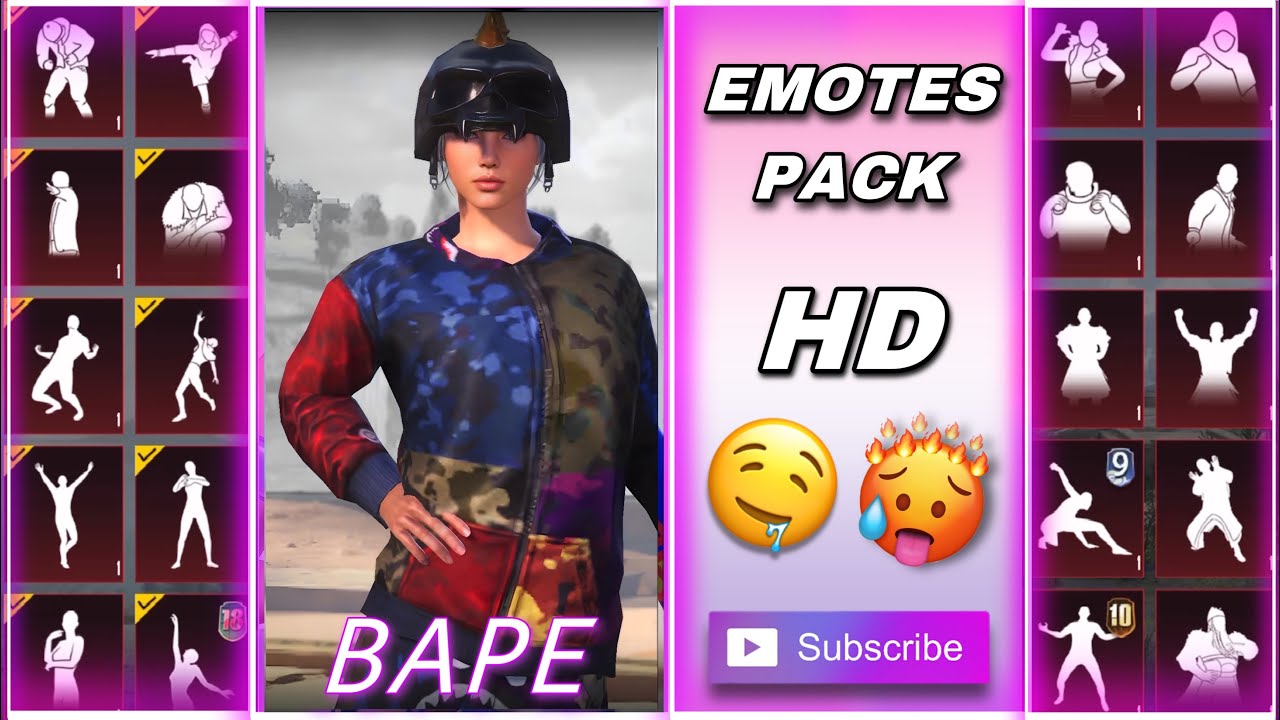 Bape set emotes pack 🥵 - Pubg bape outfit - Emotes pack pubg - Pubg ...