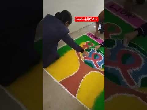 AIDS day rangoli # theme 2024 #take the right path#youtubevideos # ...