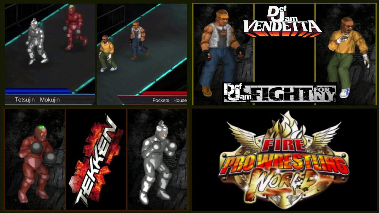 Fire Pro Wrestling World Mokujin & Tetsujin vs House & Pockets D-Mob's ...