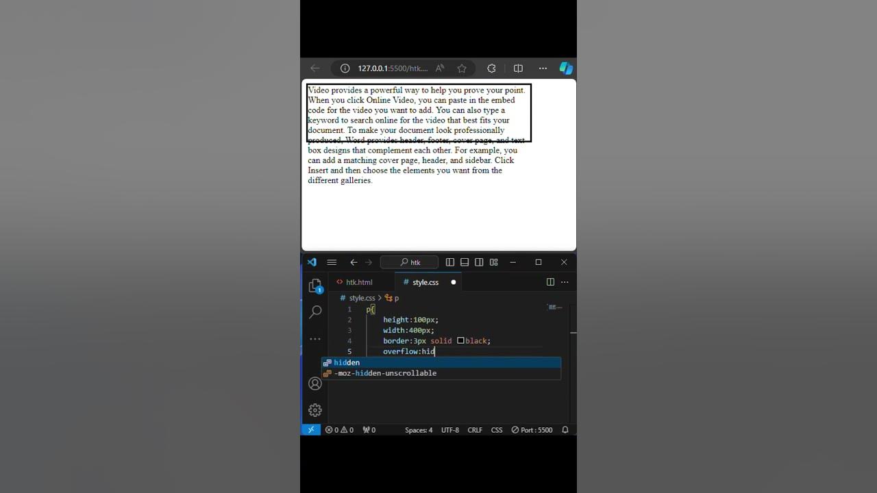 Overflow In Html Csspython Pythontricks Html Css Htmlcss Youtube 