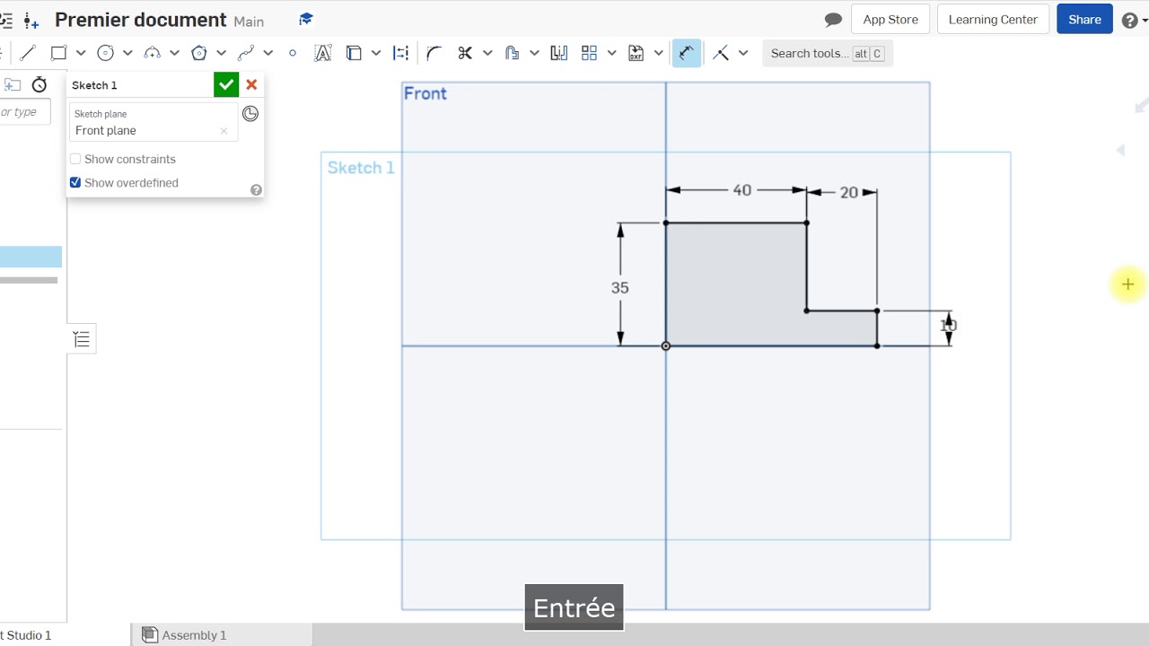 Premier document sur Onshape - YouTube
