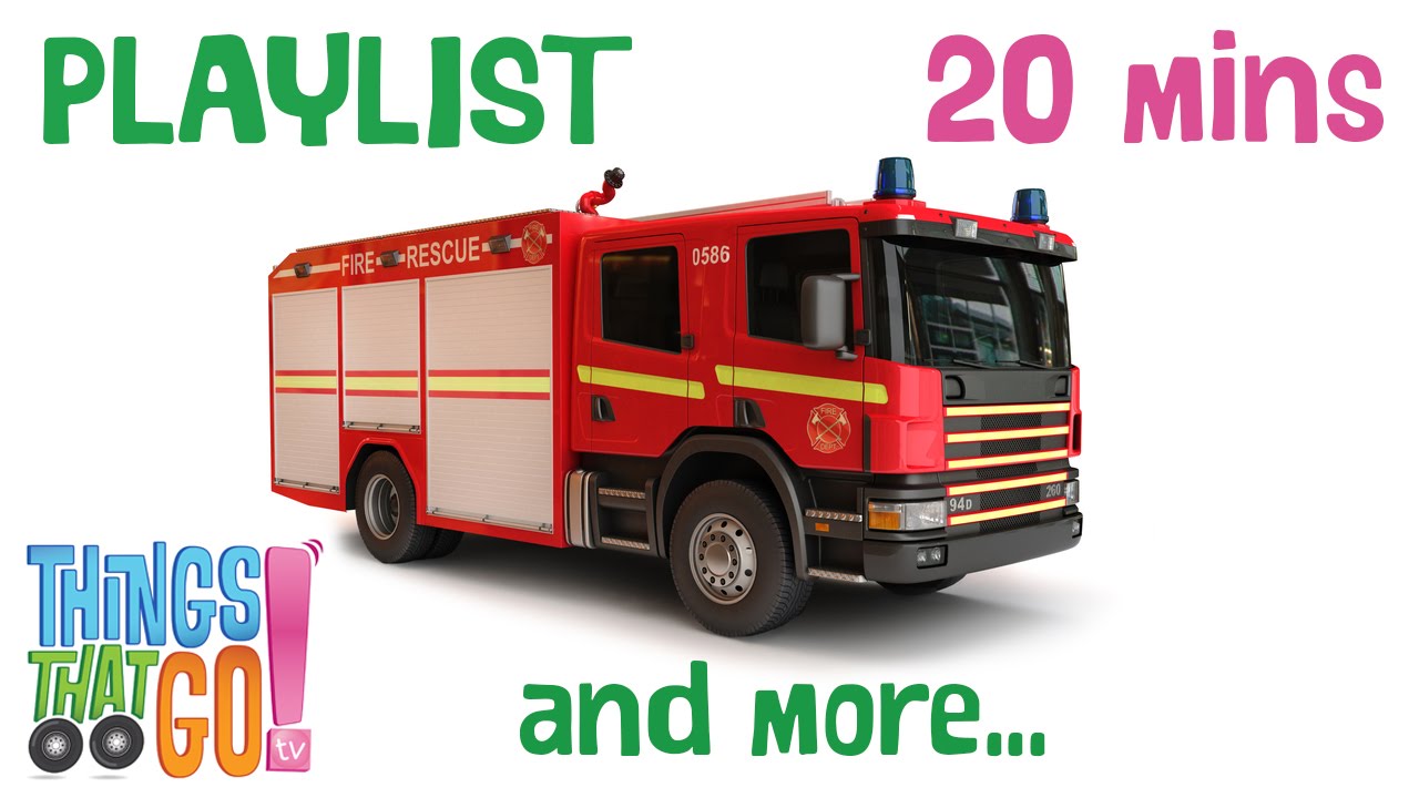 * FIRE TRUCK & MORE * | Truck, Car & Airplane Playlist For Kids ...