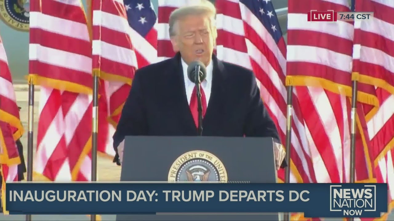Trump's farewell speech at Joint Base Andrews departure ceremony - YouTube