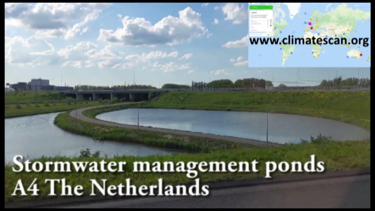 Stormwater management ponds A4 The Netherlands - YouTube