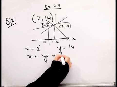 Give the equations of two lines passing through (2,14) I How many more ...