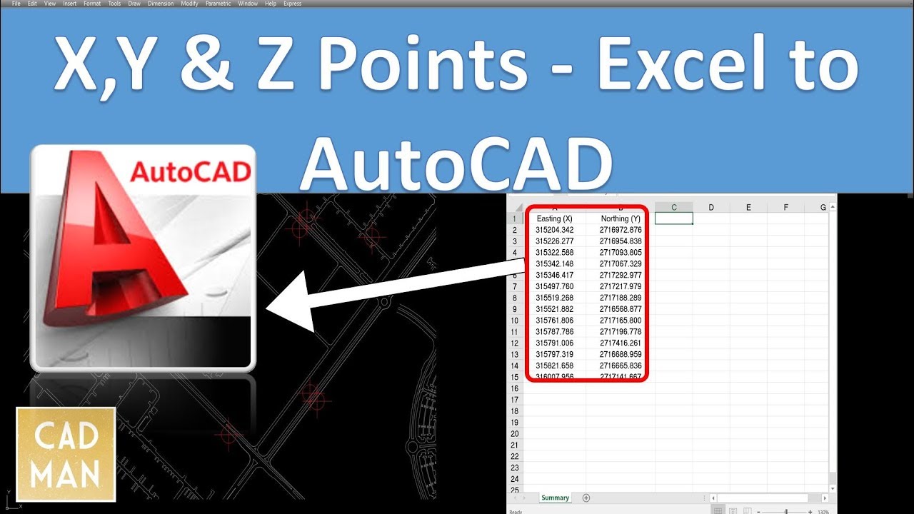 Excel To AutoCAD Coordinates Points X And Y YouTube excel-to-autocad-coordinates-points-x-and-y-youtube