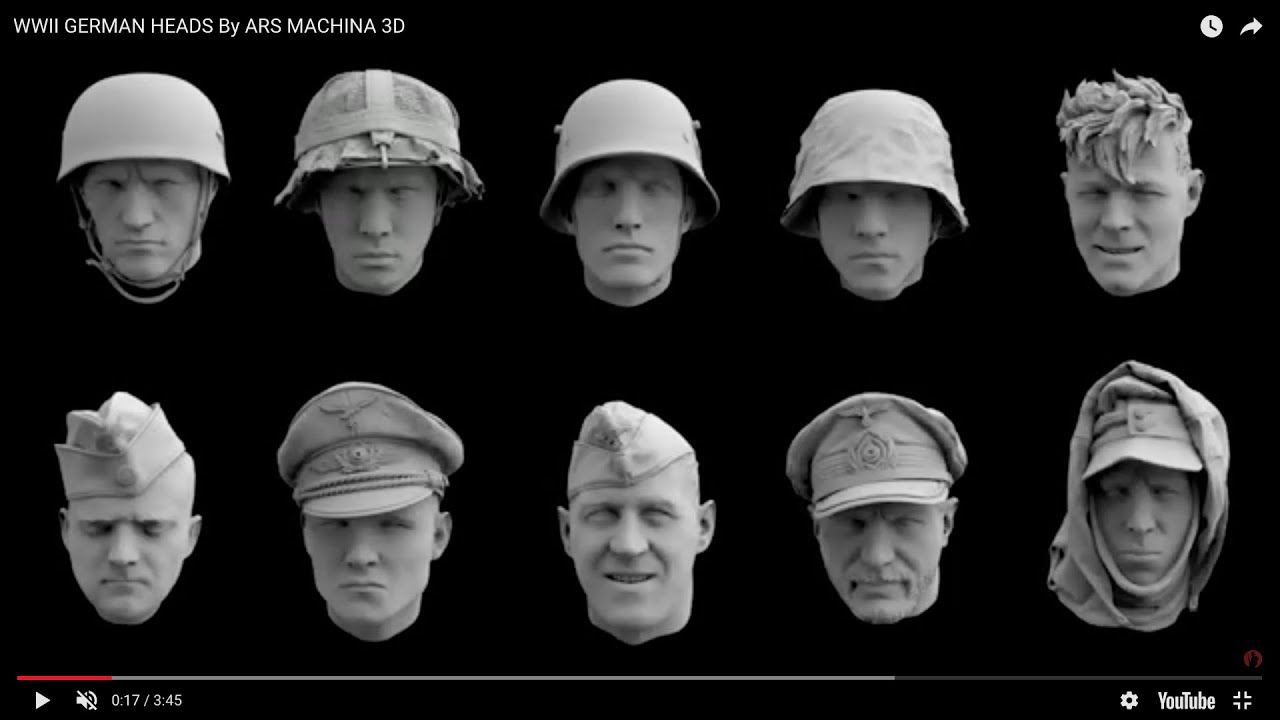 WWII GERMAN HEADS By ARS MACHINA 3D - YouTube