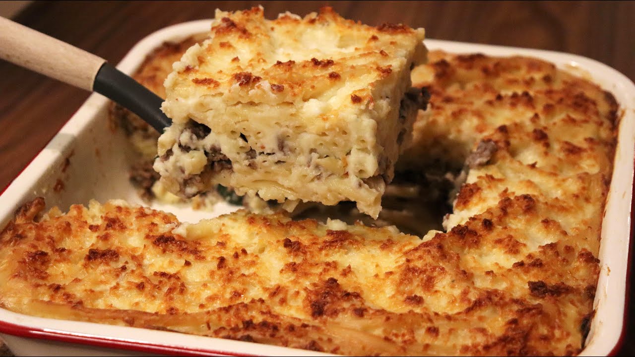 Cypriot Pastitsio - Baked Pasta with Bechamel Sauce - Cyprus Style ...