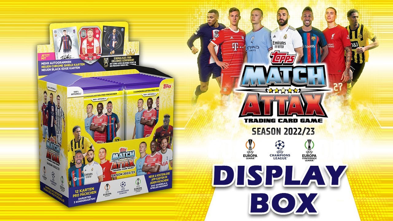 TOPPS UEFA Club Competitions Match Attax 2022/23 - Komplette DISPLAY ...
