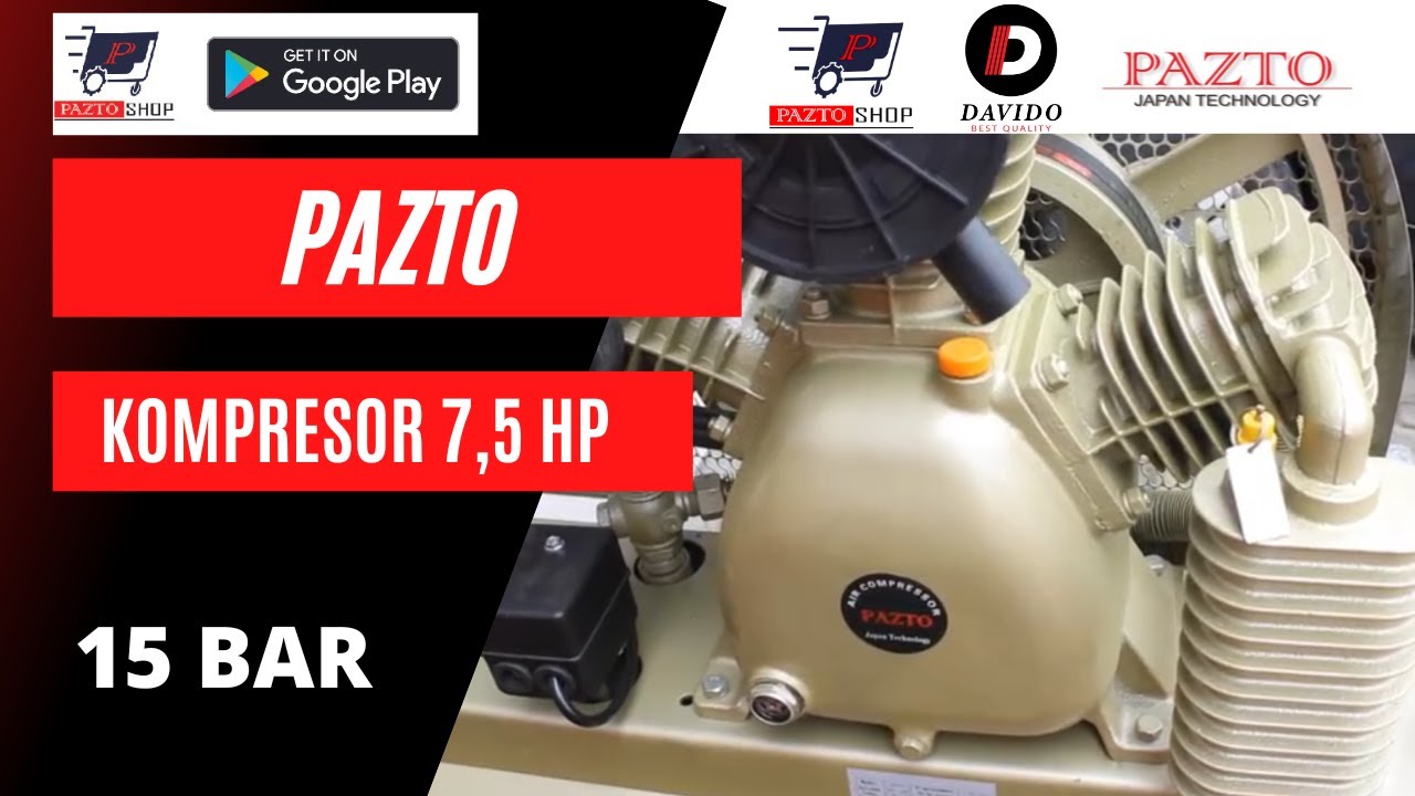 PAZTO KOMPRESOR 7,5 HP | 15 BAR - YouTube