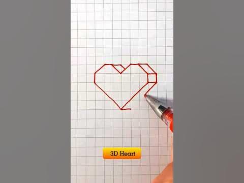 How to Draw Simple 3D Heart Easy 💖 😉 | 🤔 Simple 3D Illusion Art #draw ...