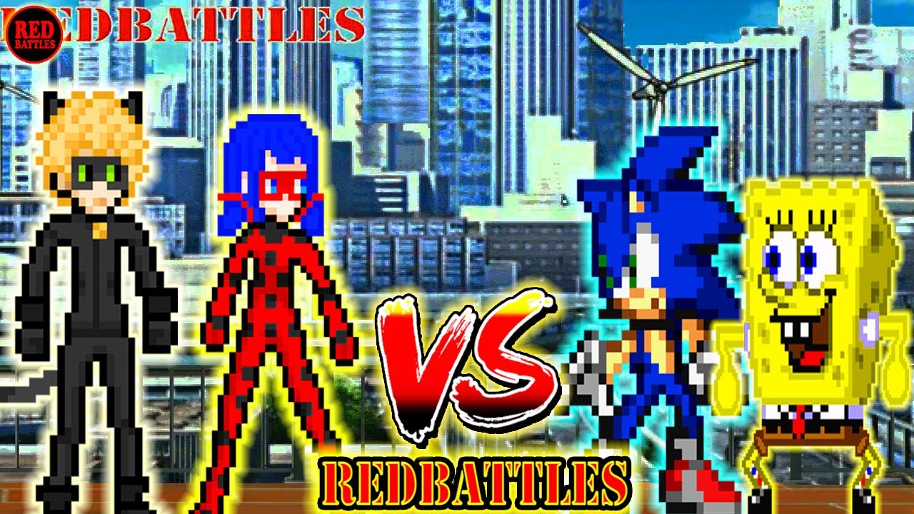 SONIC & SPONGEBOB vs LADYBUG & CAT NOIR! - M.U.G.E.N - YouTube