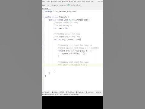 PRINT STAR TRIANGLE (RIGHT ALIGNED) PATTERN || JAVA #coding - YouTube