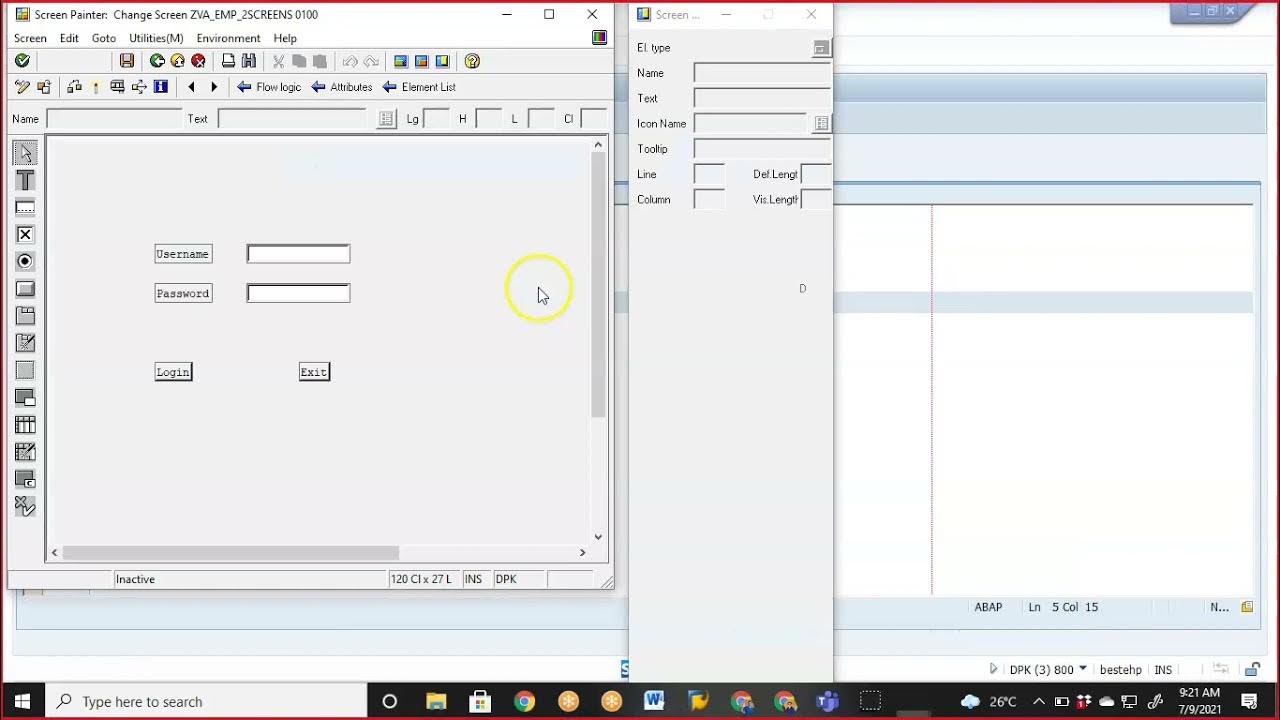 SAP Module pool 2 screens project - YouTube