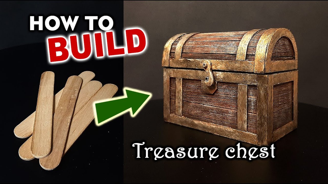 how to build beautiful treasure chest from popsicle stick - YouTube