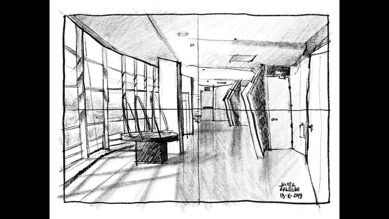 Drawing From Picture Reference, Hallway - YouTube