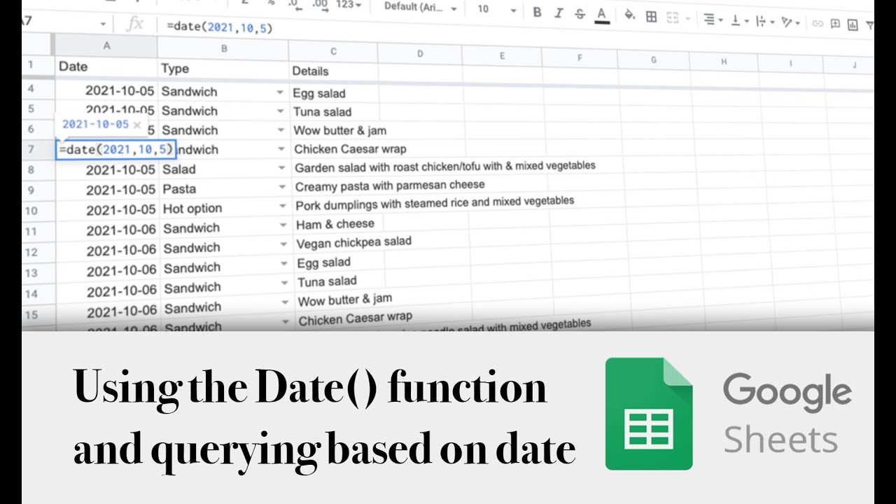 Google Sheets How To Use The Date Function And How To Select Data Based Google Sheets How To Use The Date Function And How To Select Data Based