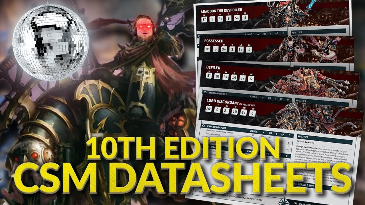 ALL CHAOS SPACE MARINE DATASHEETS - 10th Edition Warhammer 40k Rules ...