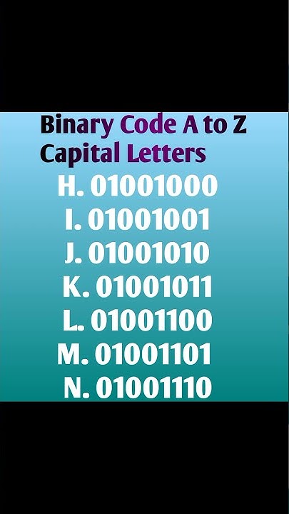 Binary Code Capital letters 🔠 A to Z #bykarankumar #shorts #code - YouTube