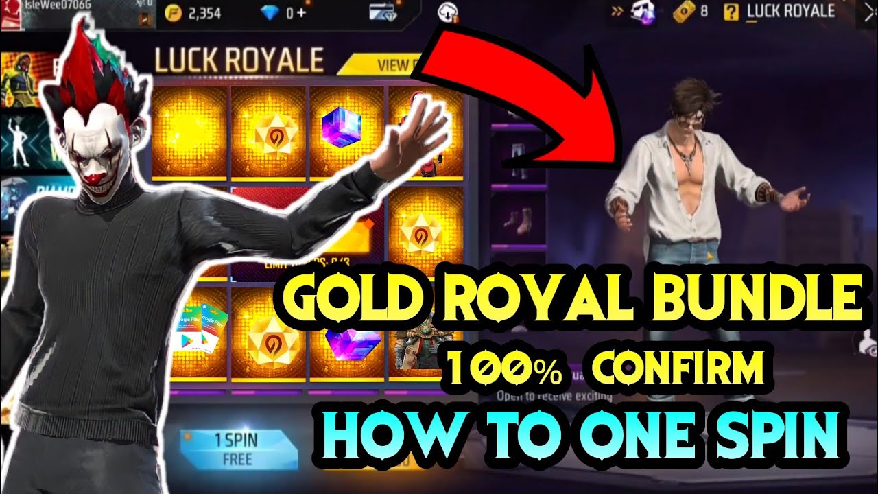 Free Fire Gold royal bundle||How to one spin in gold royal bundle||free ...