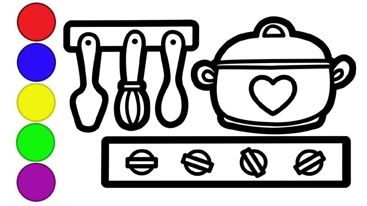 HOW TO DRAW KITCHEN UTENSILS #2|Drawing , Painting , Coloring for Kids ...